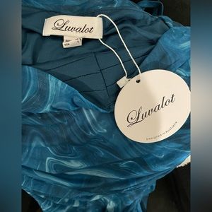 Dresses | Blue Marble Mini Dress | Poshmark